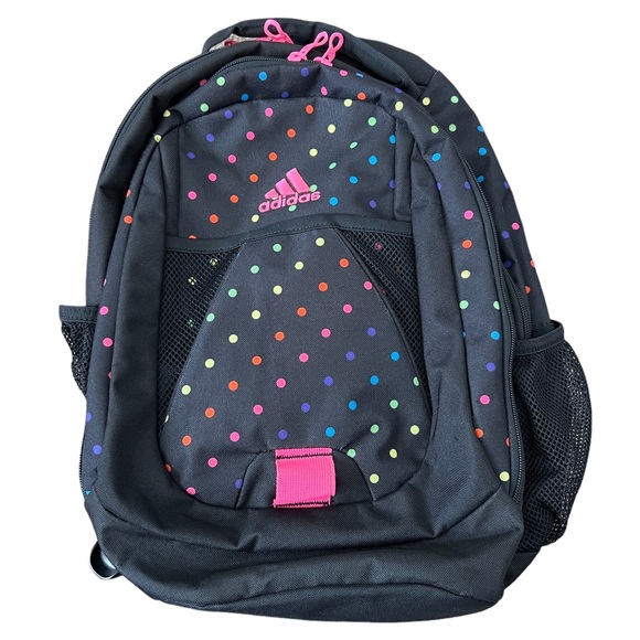adidas | Bags | Adidas Black Colorful Polka Dot Backpack | Poshmark